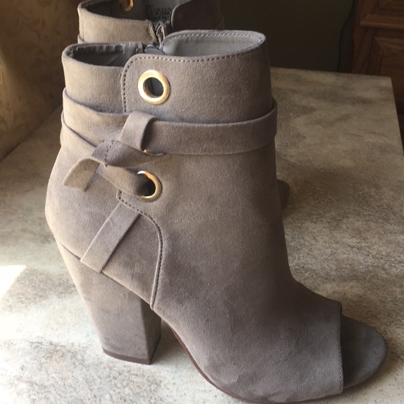 JustFab | Shoes | Justfab Taupe Booties | Poshmark